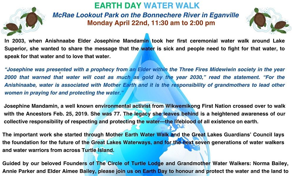 Earth Day Water Walk In Eganville – Nenaawateg
